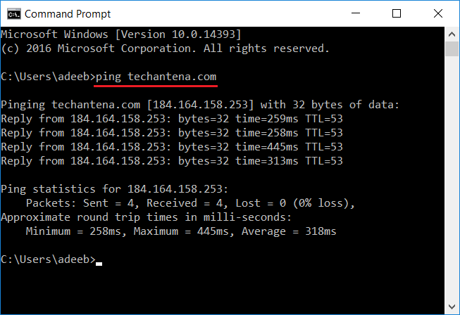 Find Website IP Address Using Command Prompt In Windows